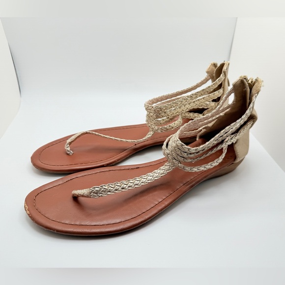 Shoes | Gold And Tan Sandals | Poshmark